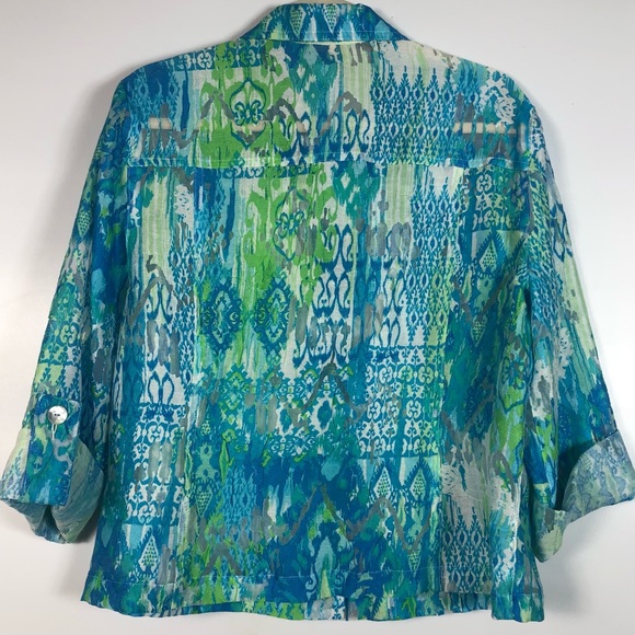 Ruby Rd. | Tops | Ruby Rd Womens Size 4 Xl Slightly Sheer Blue Green ...